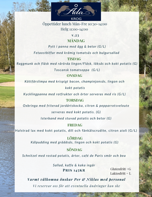 Meny | Åda Golf & Country Club
